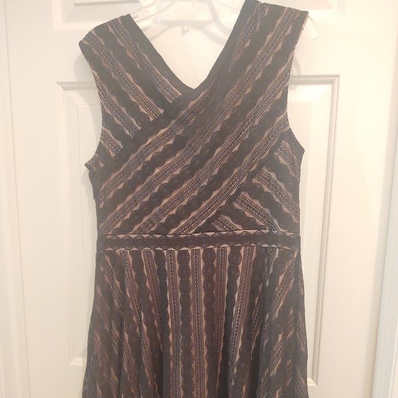 db | Dresses | Sheer Black Lace Over Skin Tone Dress Size 4 | Poshmark